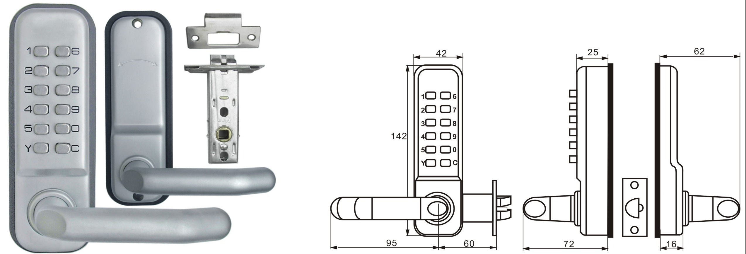 Mechanical Code Lock BH-DL001-BHRAILING